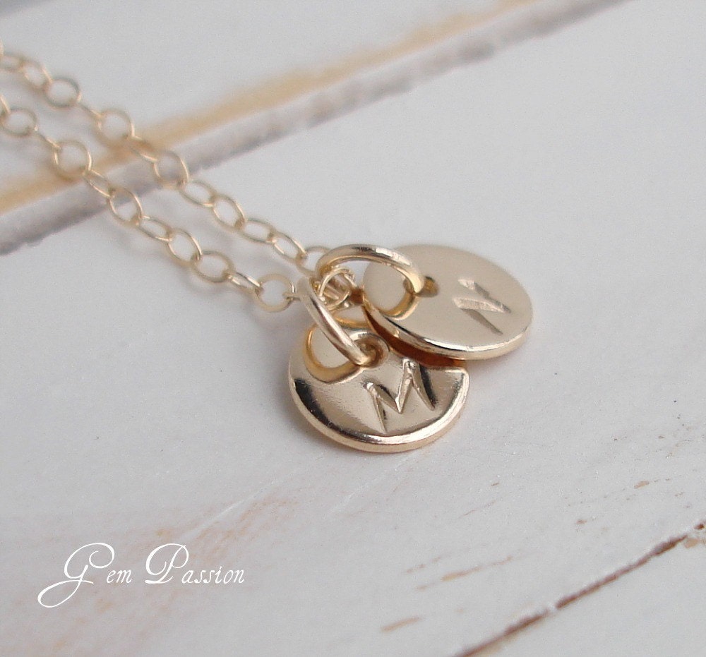 Dainty Initial Necklace 14k Gold Filled Personalized Custom - Etsy