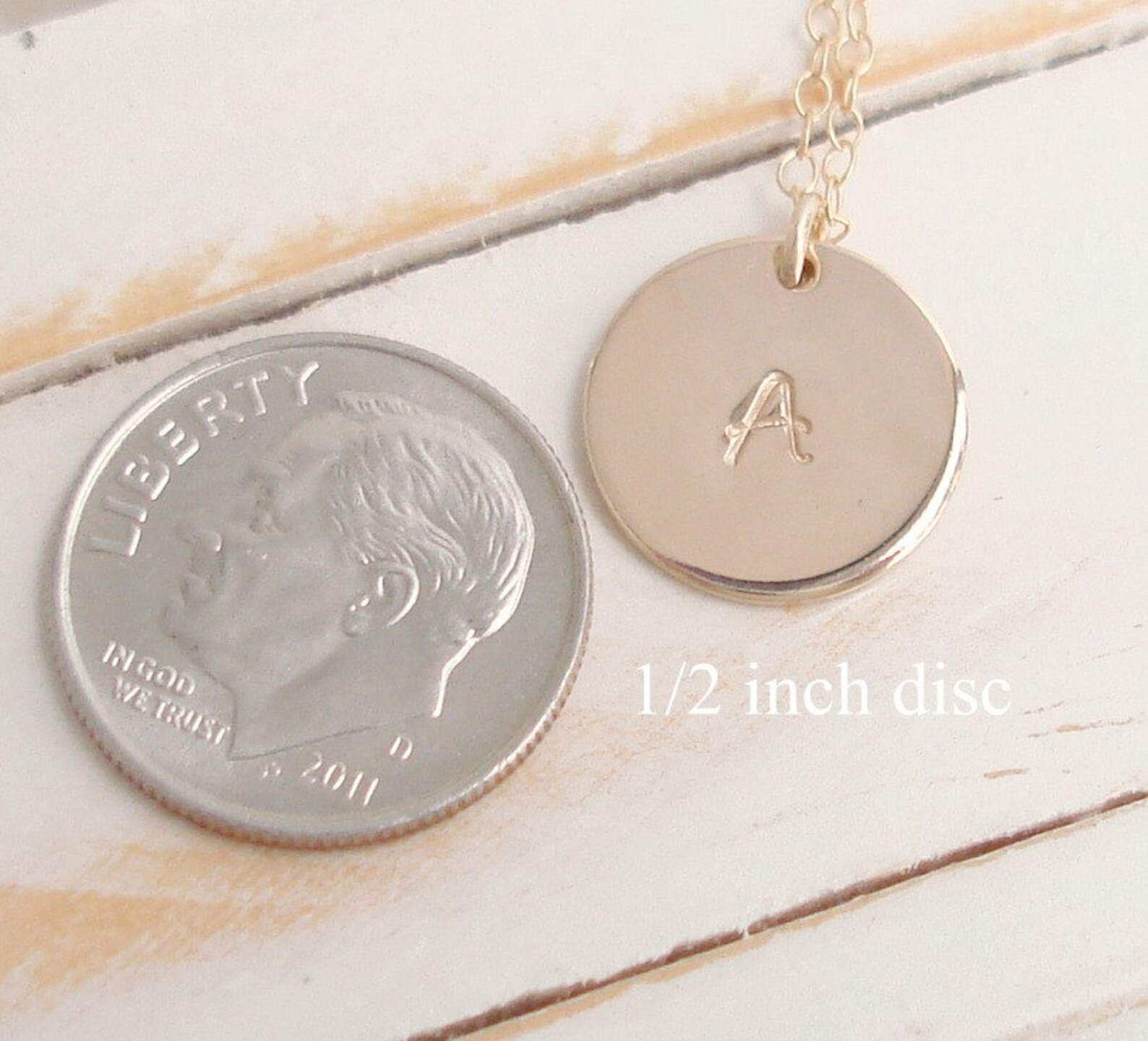 Personalized Gold Initial Disc Necklace 14k Gold Filled,monogram ...