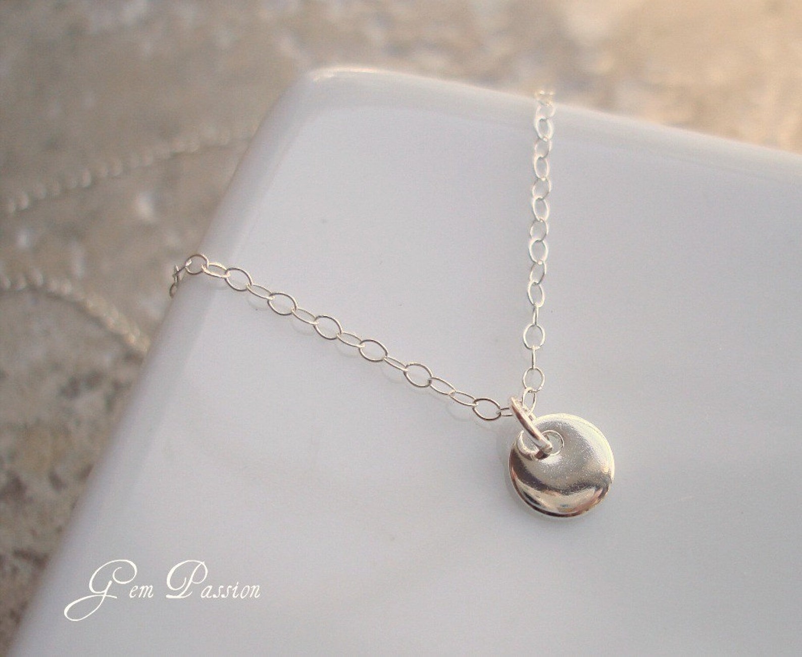Tiny Sterling Silver Charm Necklace Handmade Silver Charm - Etsy