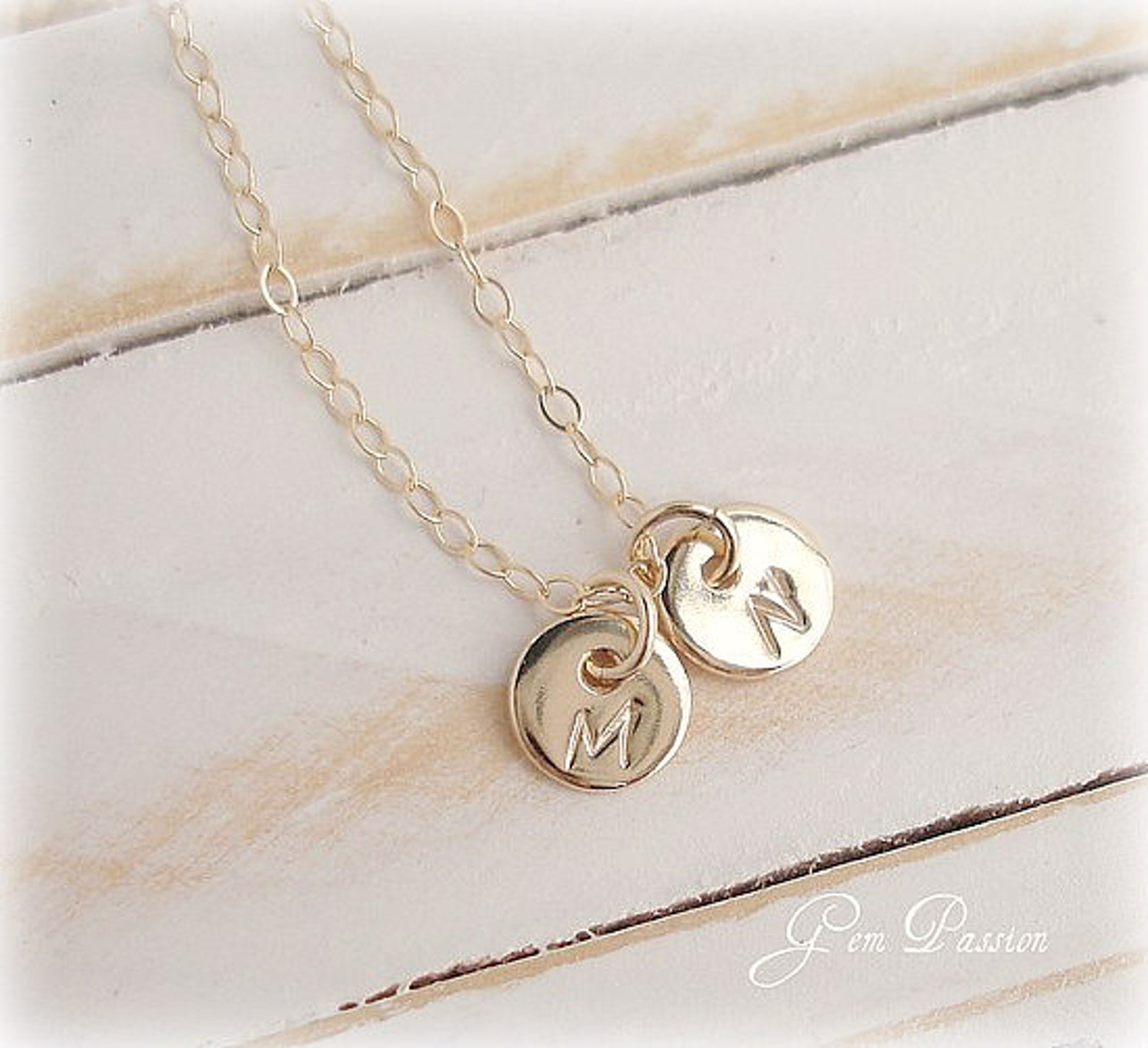 Dainty Initial Necklace 14k Gold Filled Personalized Custom | Etsy