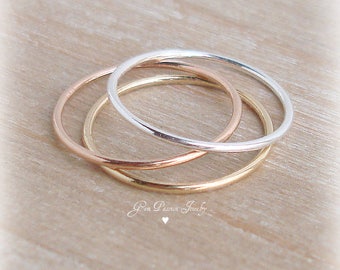 Thin Stacking Rings - Etsy