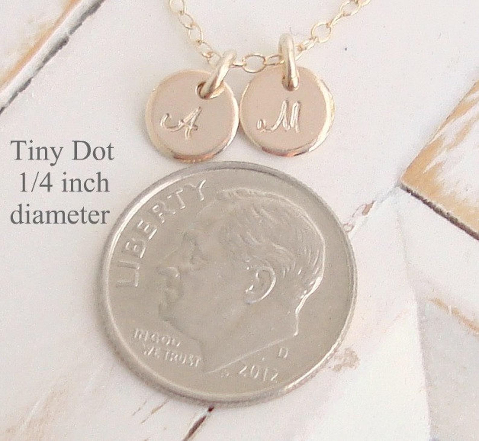 Tiny Gold Initial Necklace 14k Gold Filled Custom Hand - Etsy