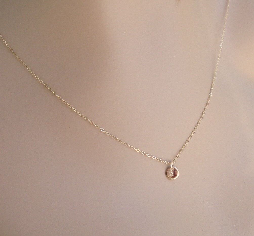 Dainty Gold Necklace 14K Gold Filled Initial Necklace | Etsy