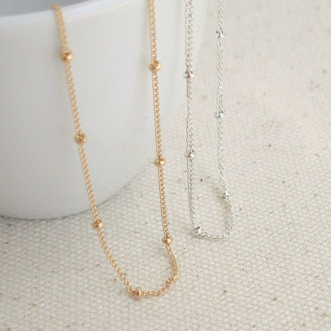 Satellite Chain Necklace, Gold Satellite Chain, Silver Satellite Chain ...