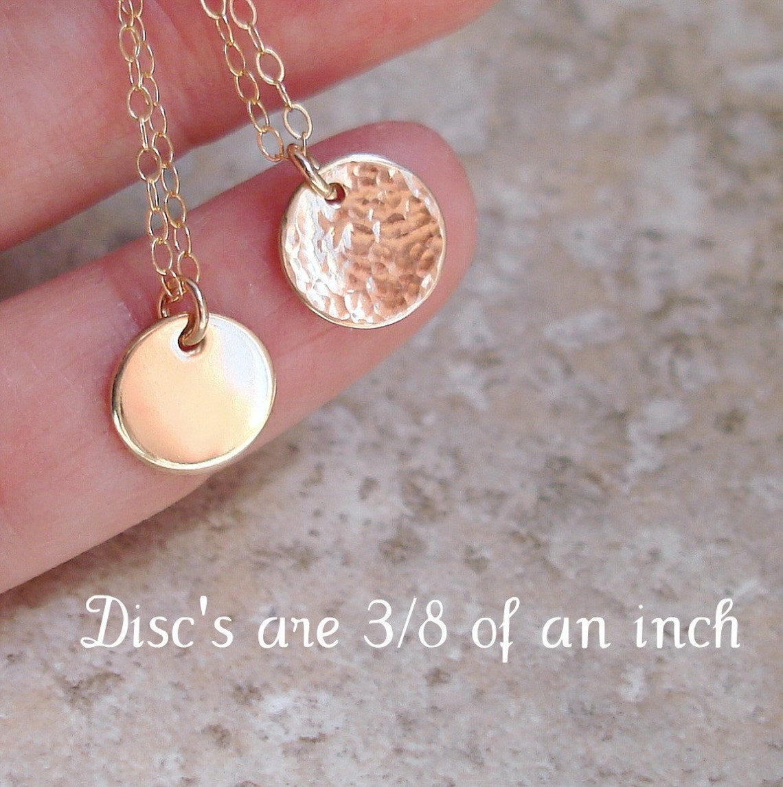14K Gold Filled Gold Disc Necklace Dainty Necklace Modern - Etsy