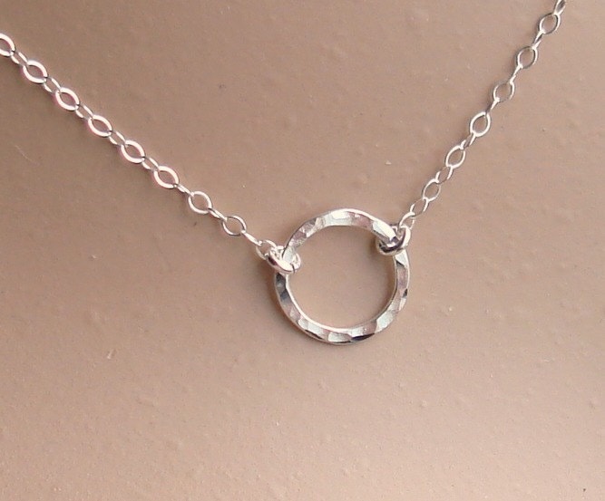 Tiny Silver Halo / Sterling Silver Circle Disc/ Eternity | Etsy