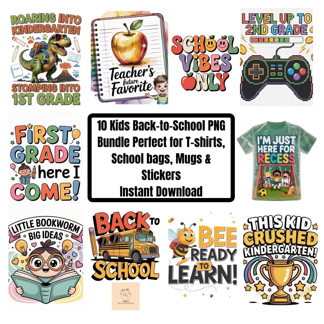 Back to School PNG Bundle / Teacher & Kids T.shirt Designs ...