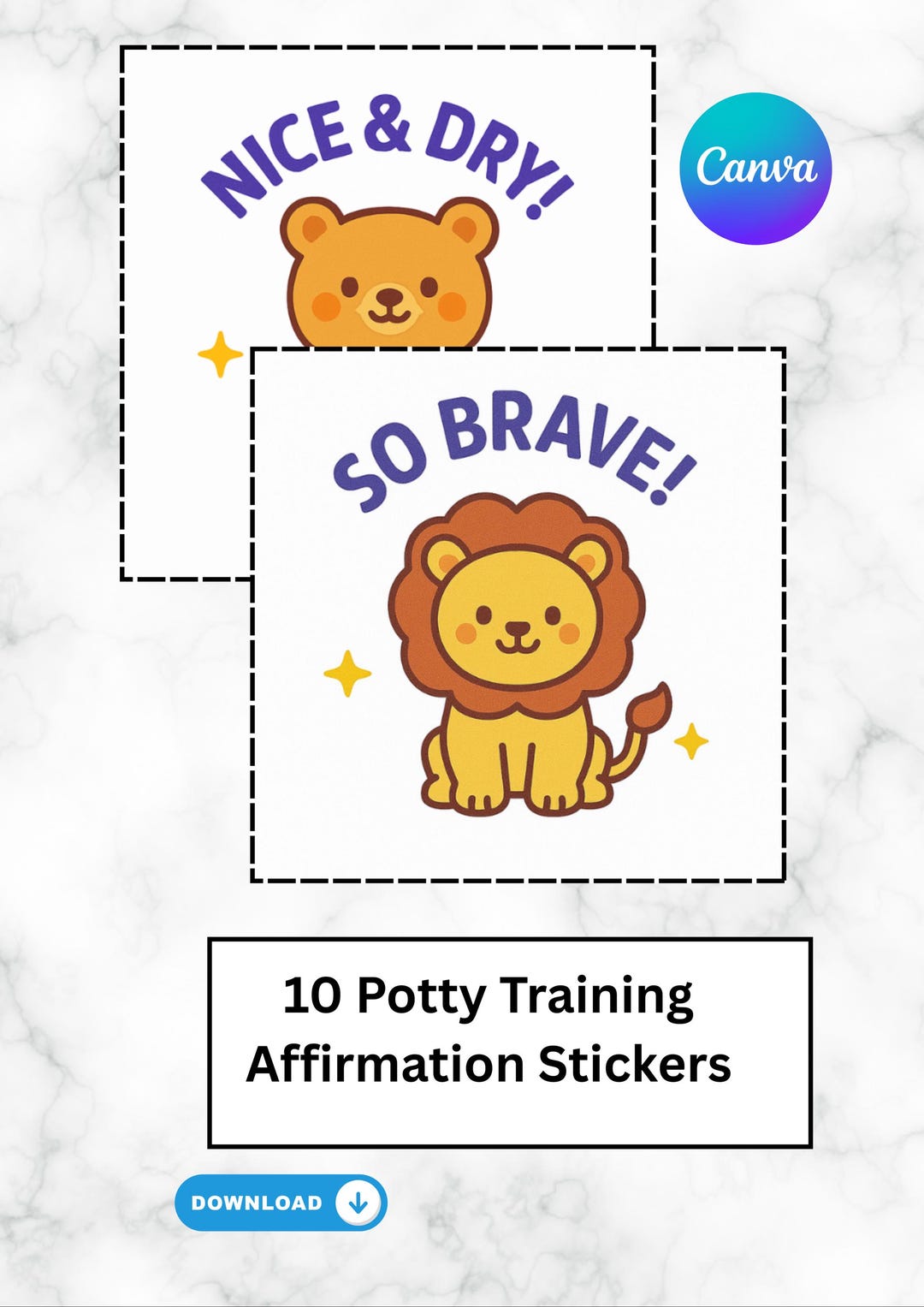 Printable Potty Training Affirmation Stickers- Toddler Reward Cards ...