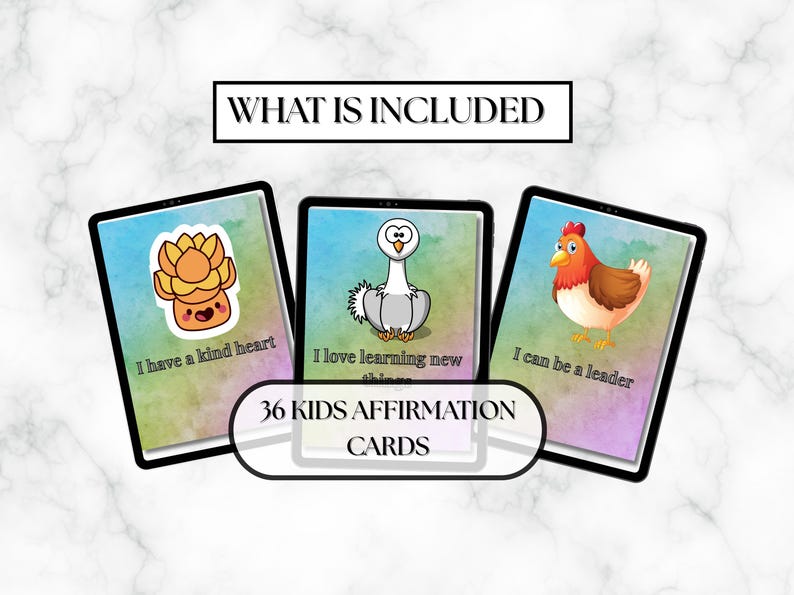 Positive Affirmation Cards for Kids/ Mindfulness, Confidence & Self ...