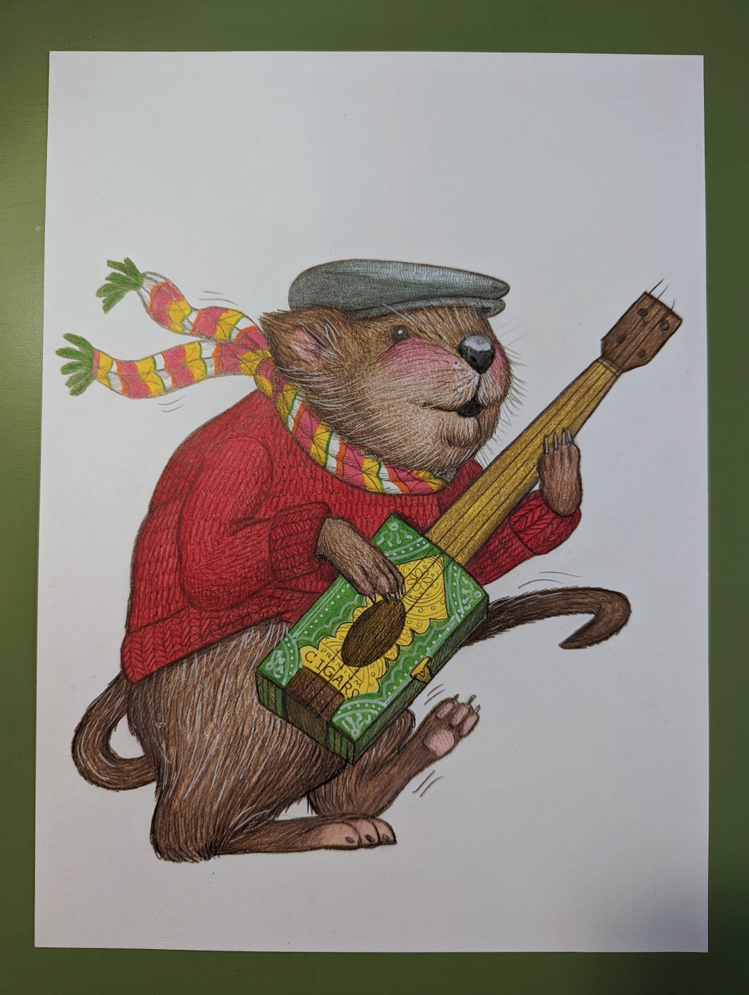 Original Drawing of Charlie Muskrat From Emmet Otter's Jugband ...