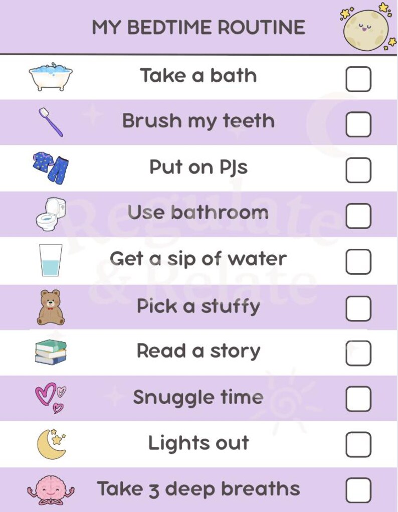 Printable Morning & Bedtime Routine Chart for Kids | Visual Schedule ...