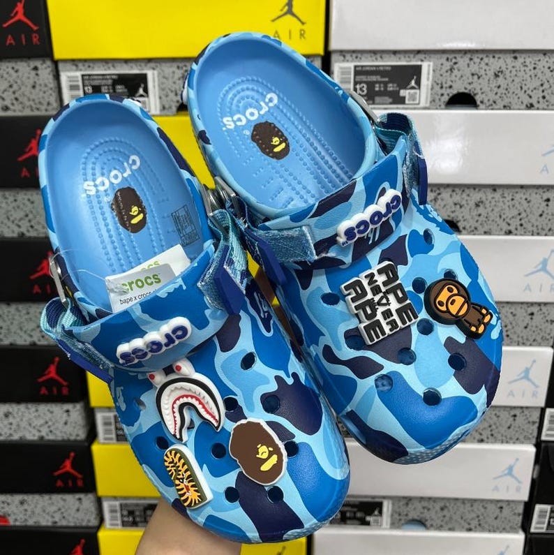 Bape Vintage Shoes - 4 Colorways Y2K Streetwear Unisex Foam Crocs - Etsy