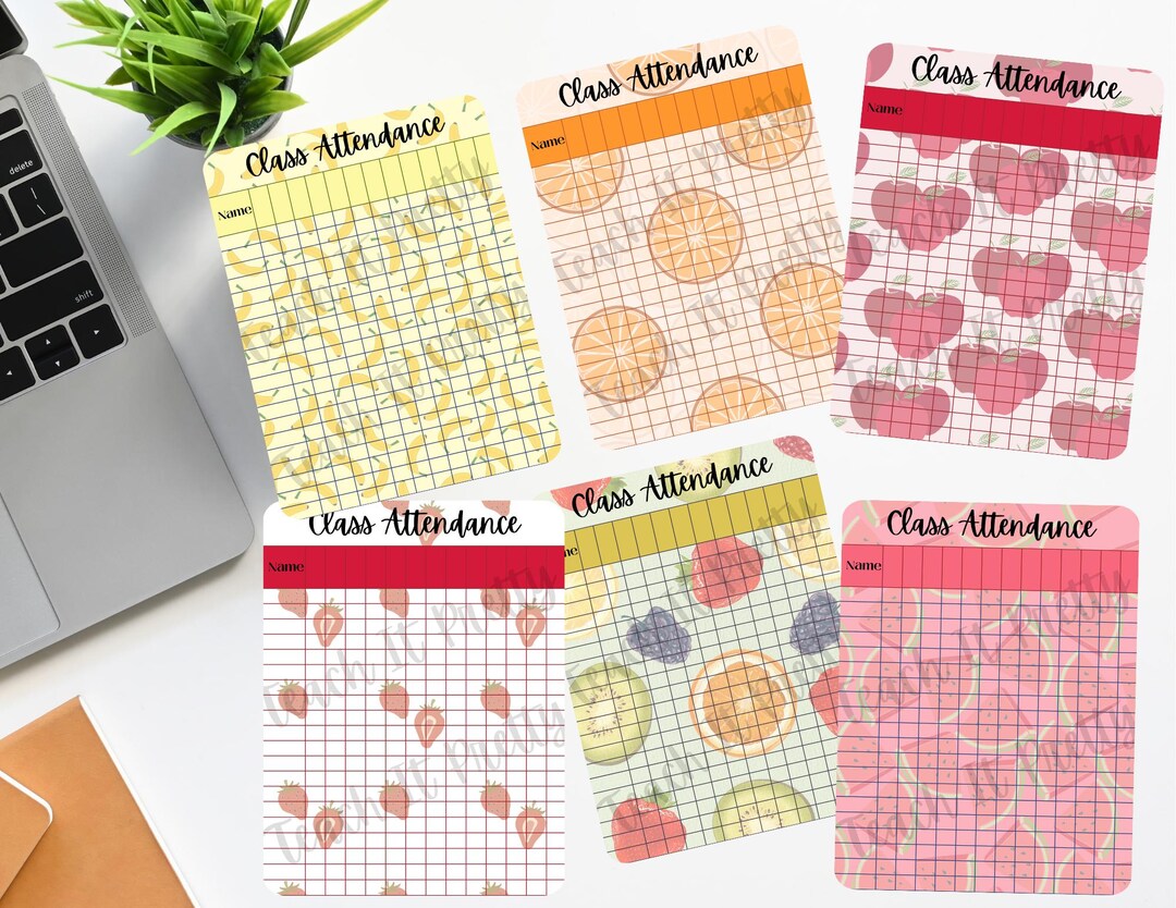 Fruit Monthly Class Attendance Sheet | PDF + Editable Canva Template - Etsy