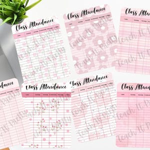 Pink Weekly Class Attendance Sheet | PDF + Editable Canva Template - Etsy