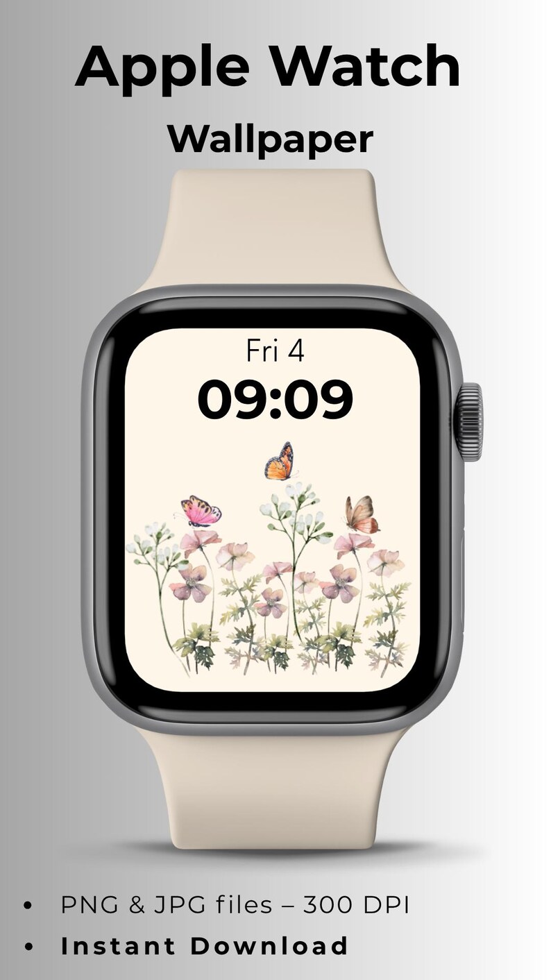 Pastel Floral Apple Watch Wallpaper Digital Download Aesthetic Watch ...