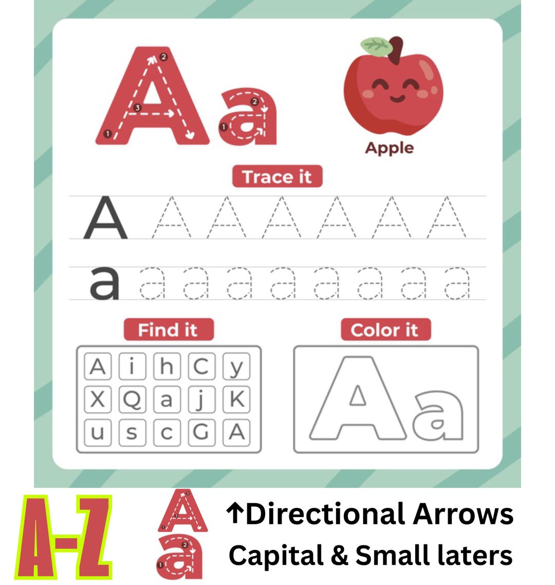 Alphabet Learning Worksheets for Kids All in 1 – Fun Full ABC Tracing ...