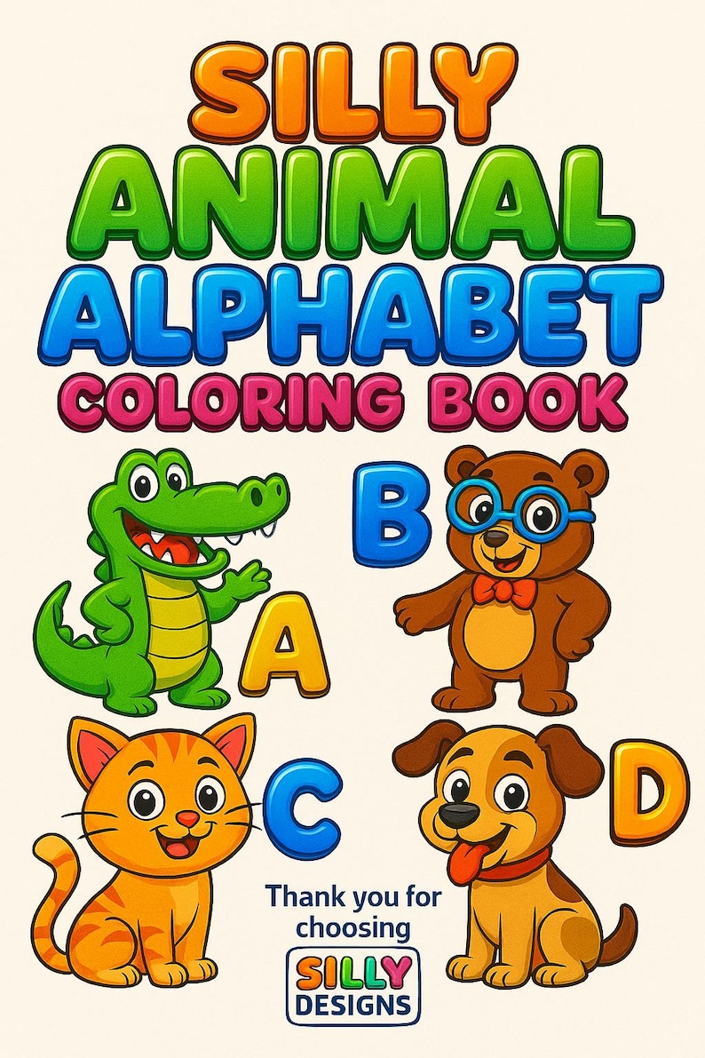 Complete A–Z Animal Alphabet Coloring Book (digital Download) - Etsy