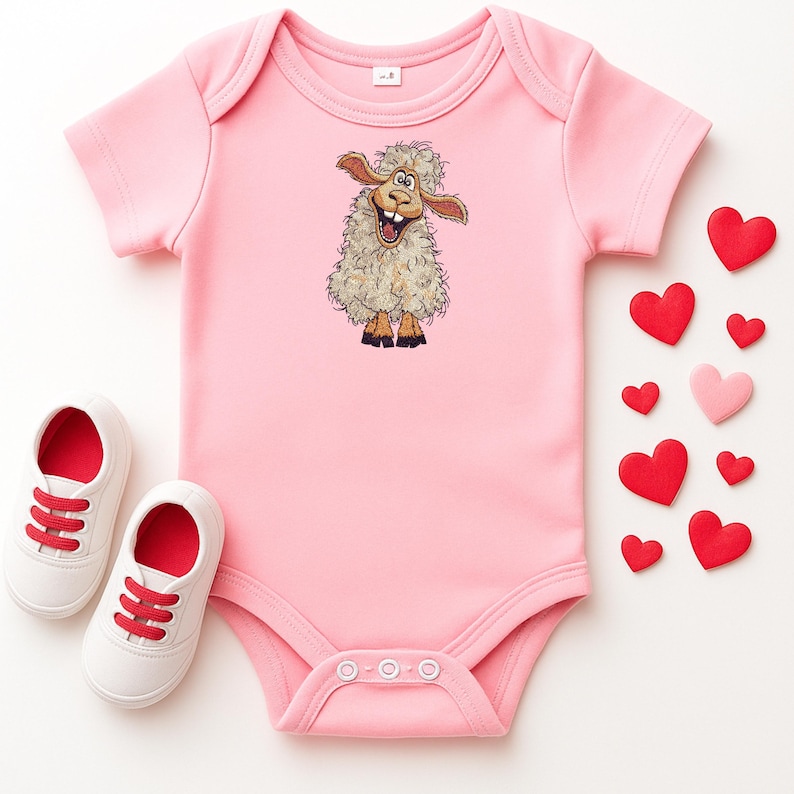 Funny Cartoon Sheep Embroidery Design – 11 Sizes – DST PES JEF VP3 ...
