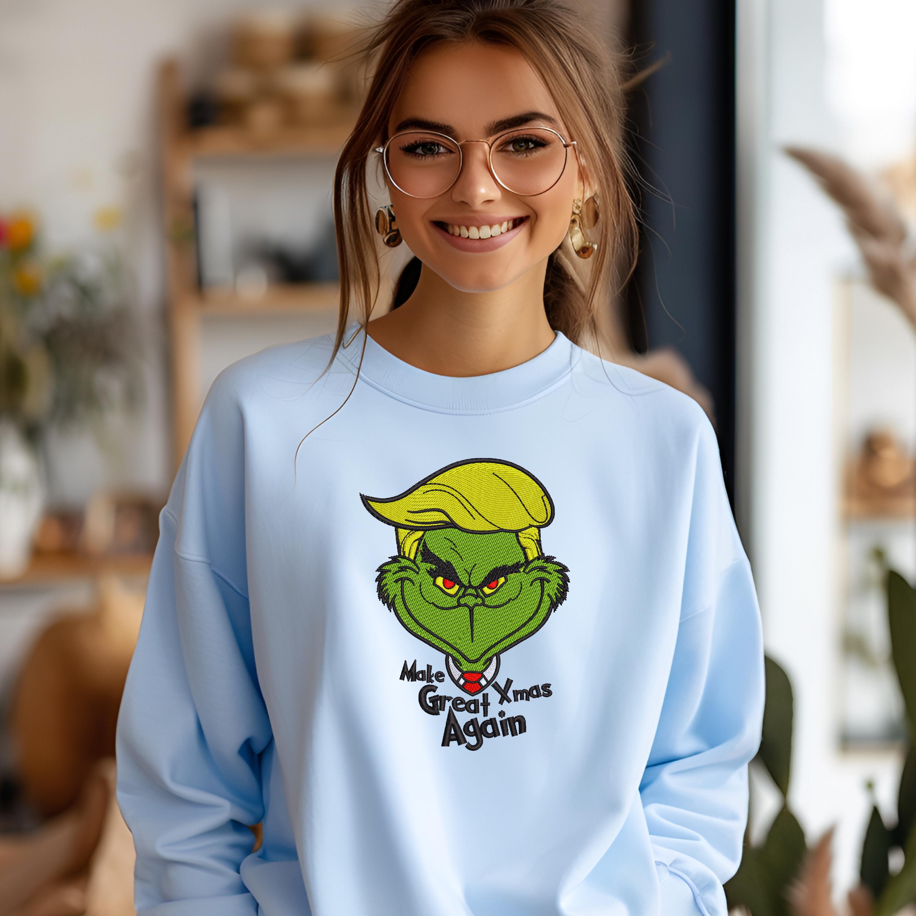 Grinch-style Xmas Embroidery Design – 11 Sizes Digital Machine File ...
