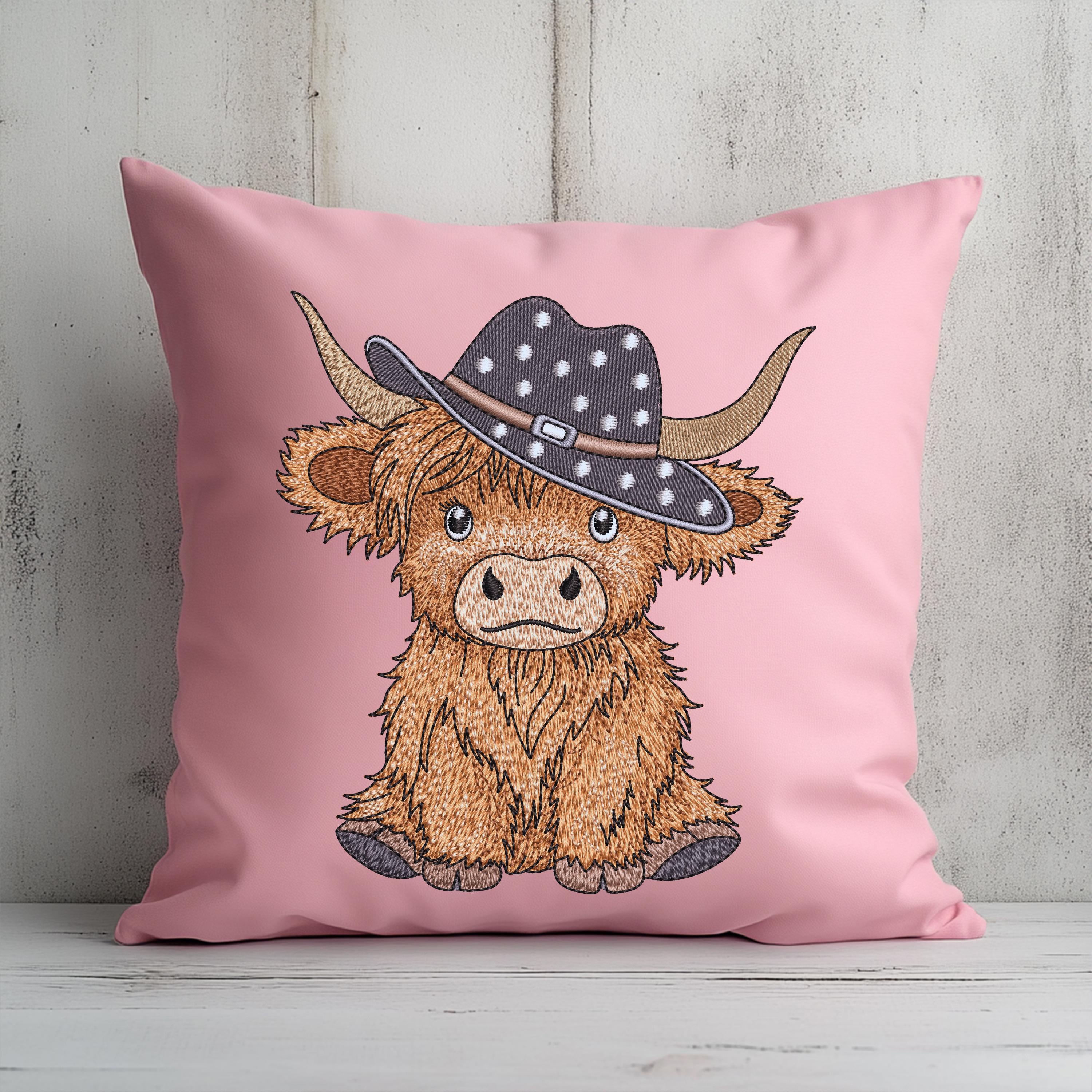 Highland Cow Embroidery Bundle – 4 Farm Animal Designs – 11 Sizes ...