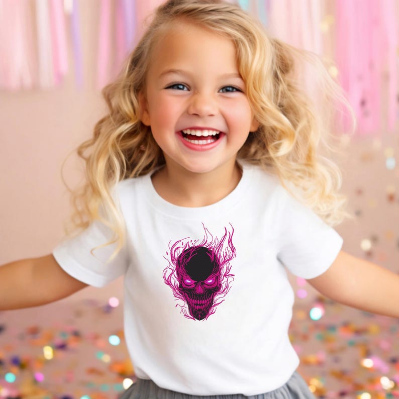 Neon Pink Flaming Skull Embroidery Design – 11 Sizes – Instant Digital ...
