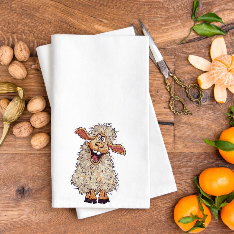 Funny Cartoon Sheep Embroidery Design – 11 Sizes – DST PES JEF VP3 ...
