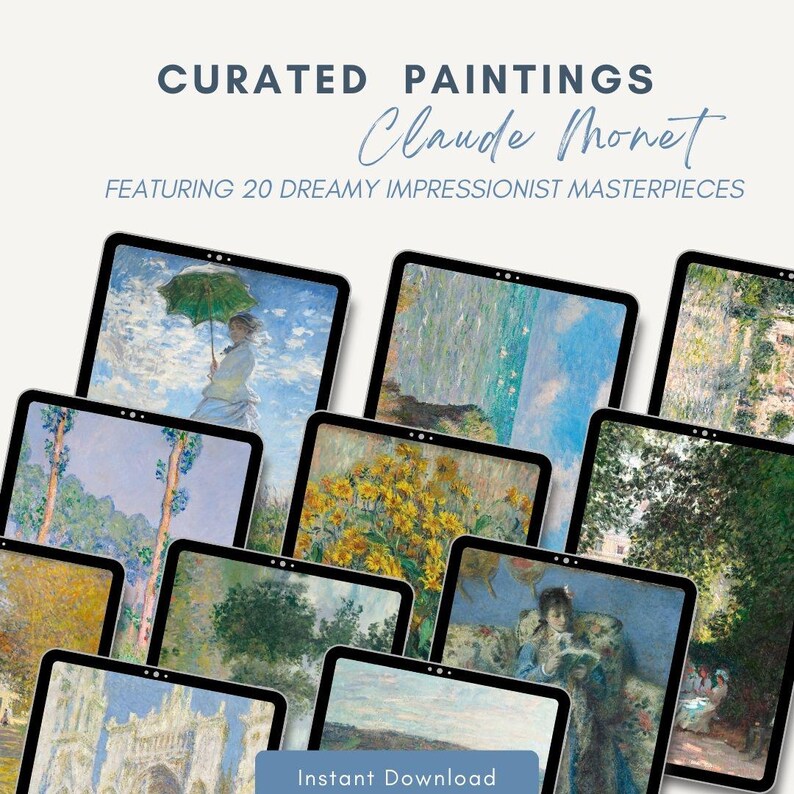 Claude Monet Inspired Digital Bundle Planner | Undated PDF (digital ...