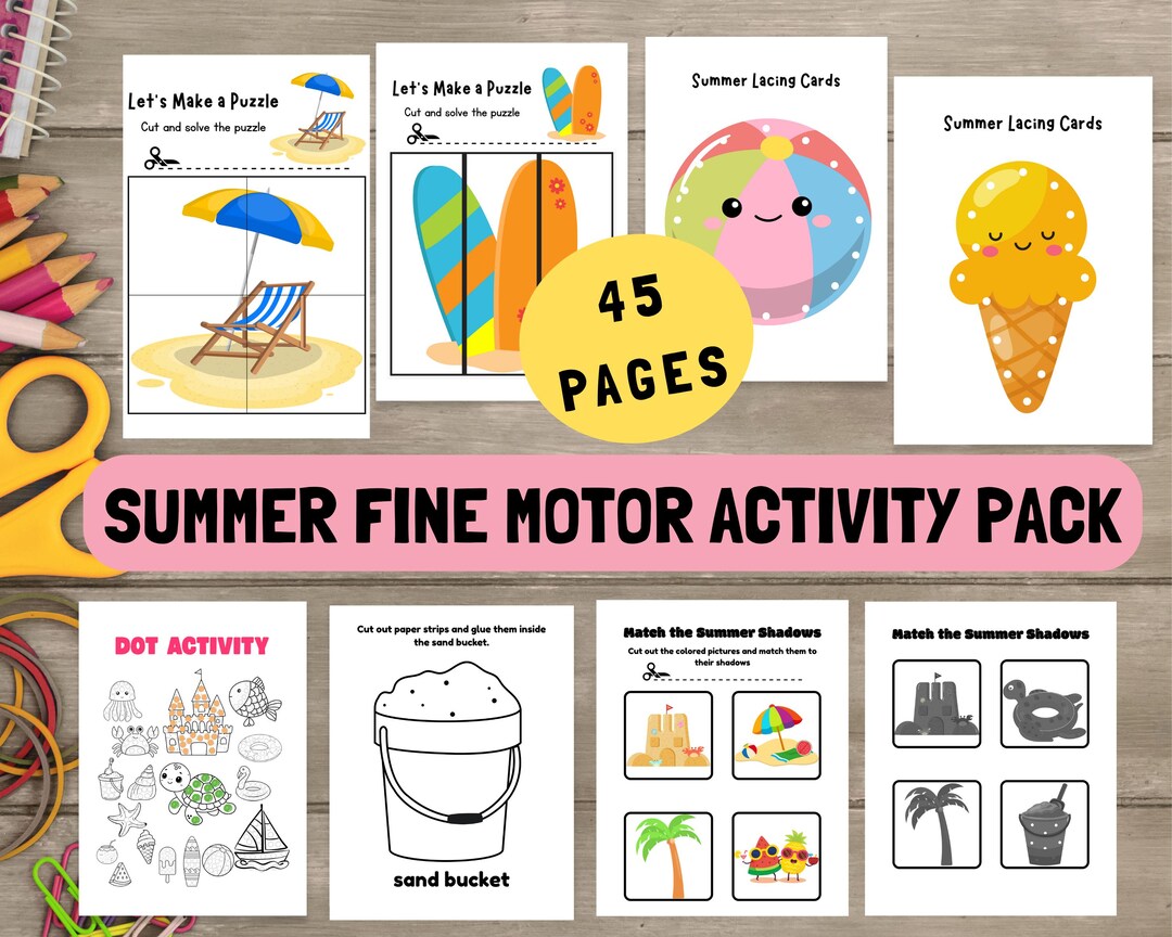 Summer Fine Motor Activity Pack | Preschool Printable for Ages 3–6 ...