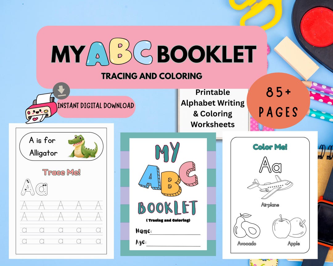 ABC Tracing & Coloring Booklet: Preschool Learning Workbook (digital ...