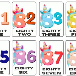 Number Flashcards 1-100 | Montessori Preschool Counting Cards | Learn ...