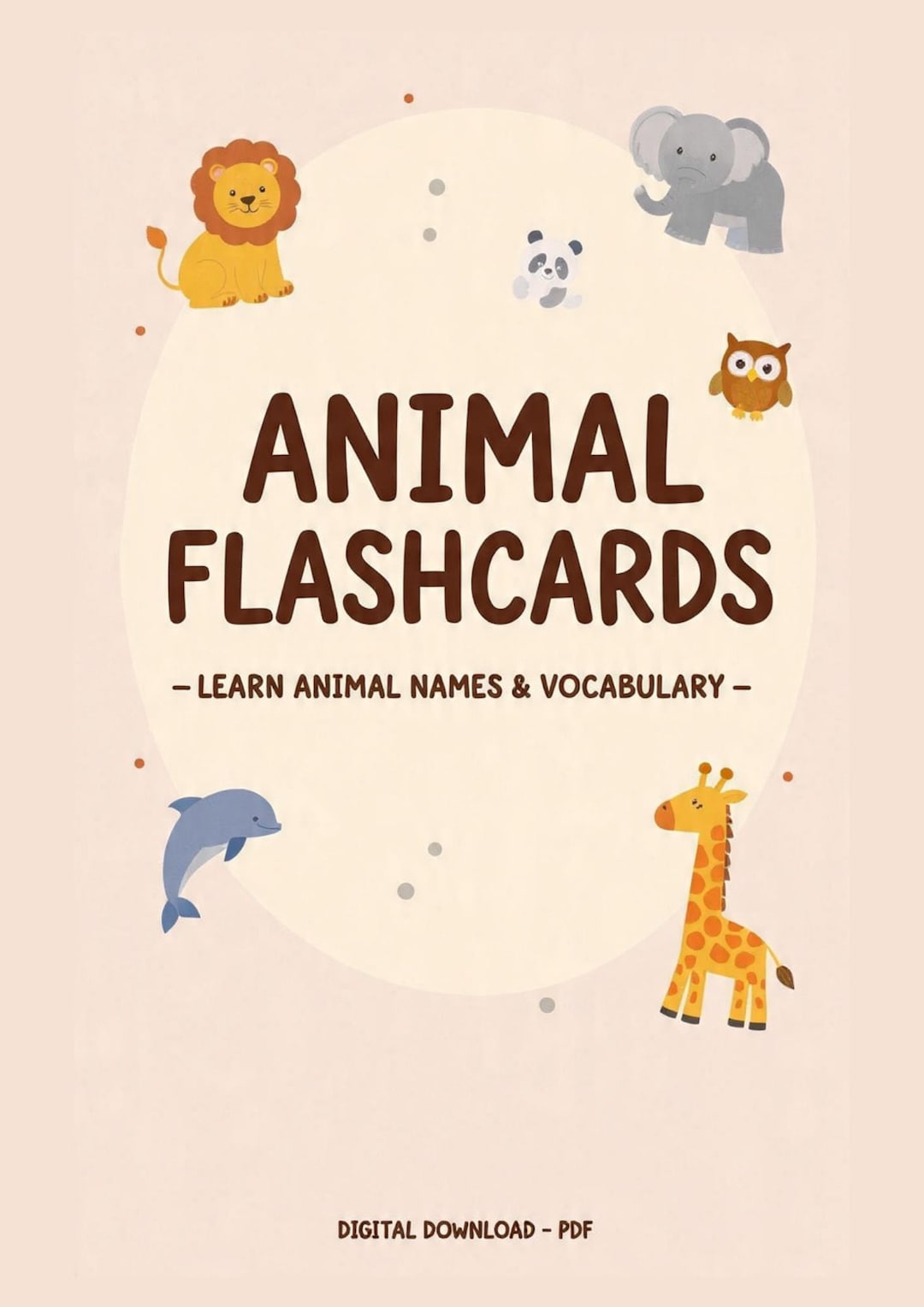 Animal Flashcards for Kids | Animal Vocabulary Cards | Preschool ...