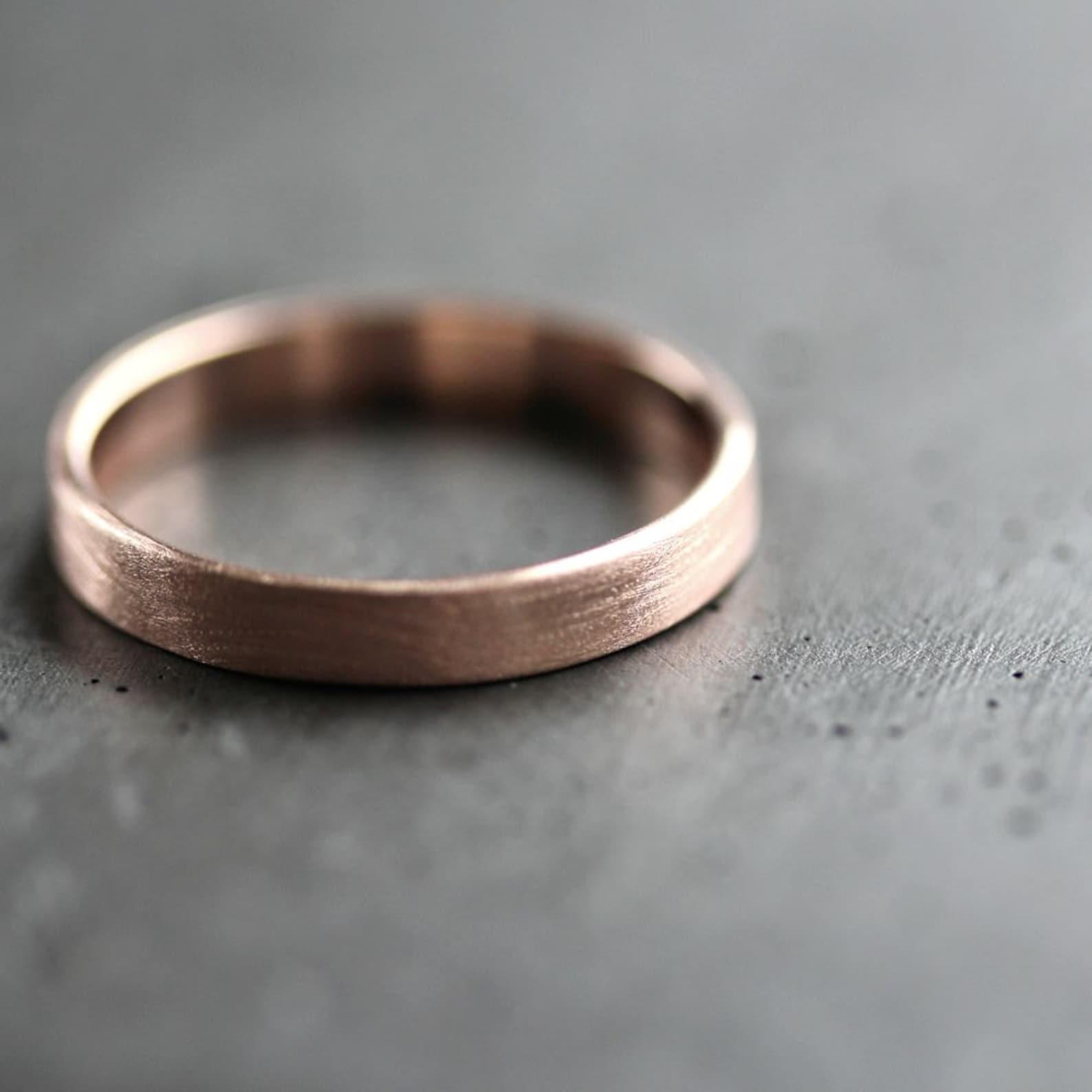 Rose Gold Women's Wedding Band Stackable Ring 3mm Flat - Etsy