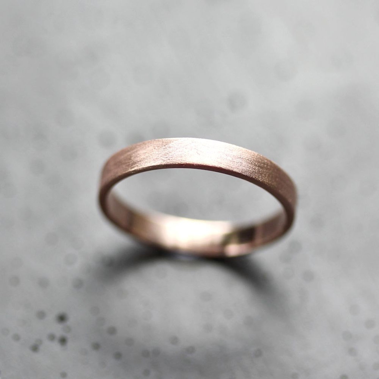Rose Gold Women's Wedding Band Stackable Ring 3mm Flat - Etsy