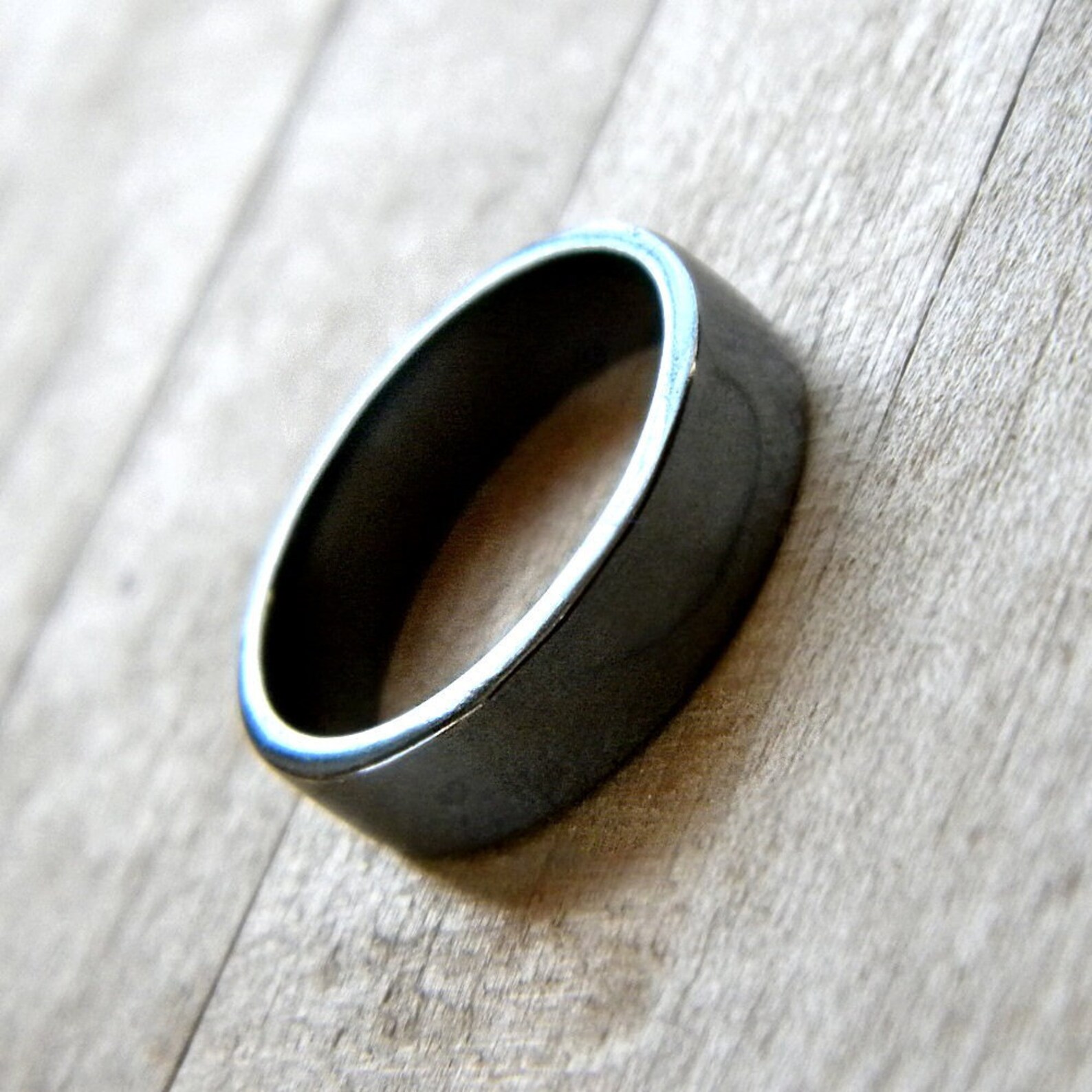 Men's Silver Wedding Band Mans or Unisex Simple Flat 5mm | Etsy