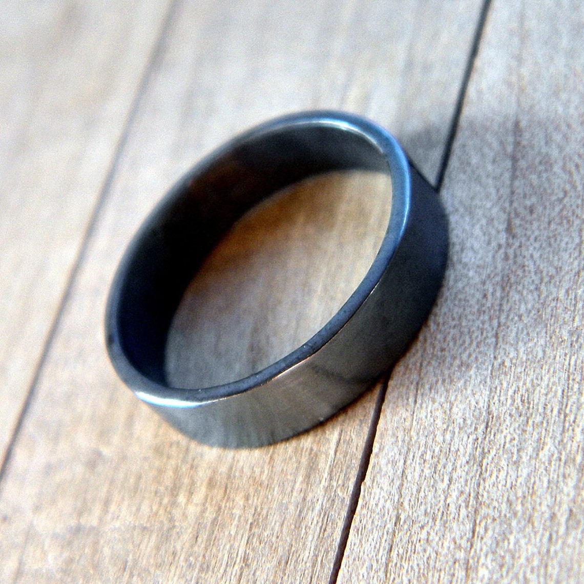 Unisex Oxidized Silver Ring Simple Flat 4mm Band Oxidized - Etsy