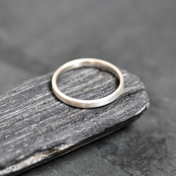 Brushed Silver Ring - Etsy