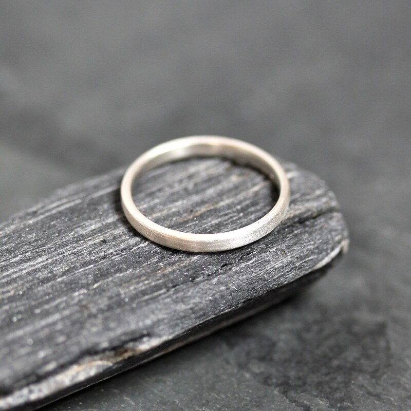 Brushed Silver Ring - Etsy