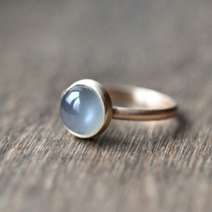 Grey Moonstone Ring, Platinum Gray Moonstone and Recycled 14k Gold Ring ...