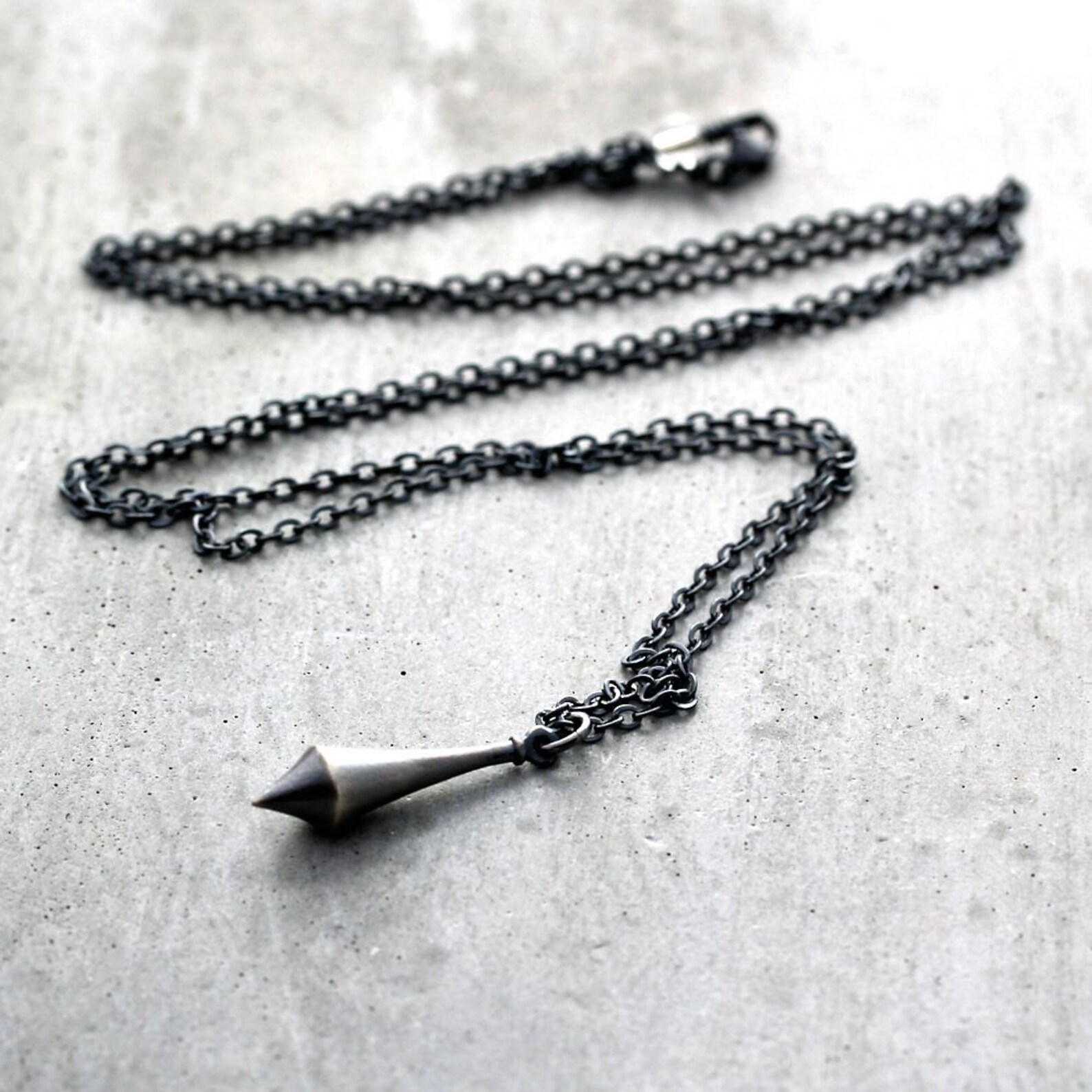 Silver Pendulum Necklace Minimalist Oxidized Sterling Silver - Etsy