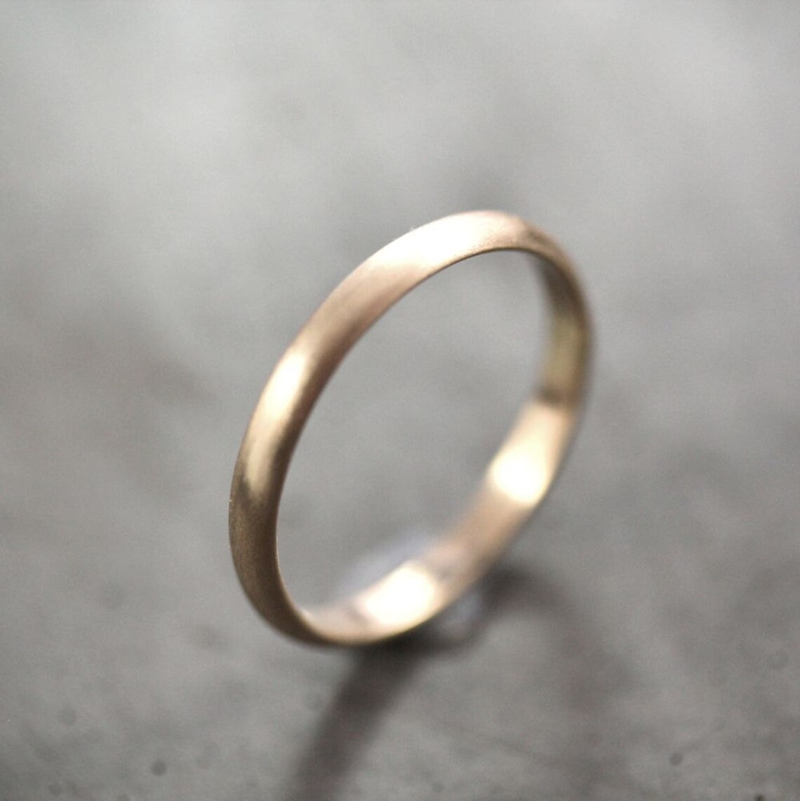 Women's Gold Wedding Band 2.5mm Half Round Slim Recycled - Etsy