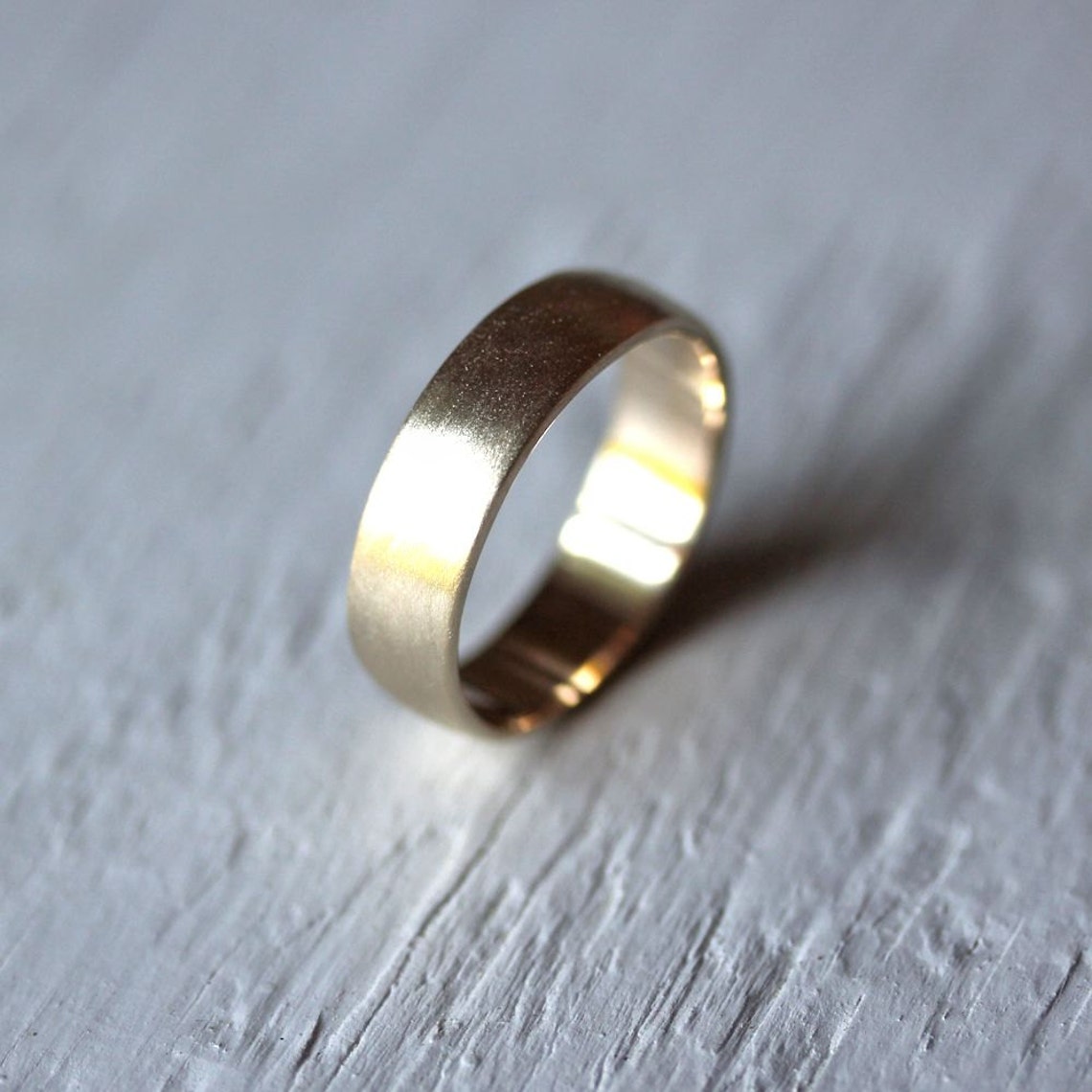 Mens Wedding Band 7mm Wide Low Dome 10k Recycled Hand Carved | Etsy