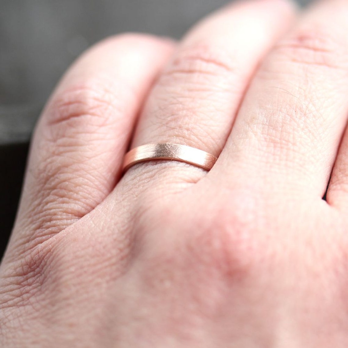 Rose Gold Women's Wedding Band Stackable Ring 3mm Flat - Etsy