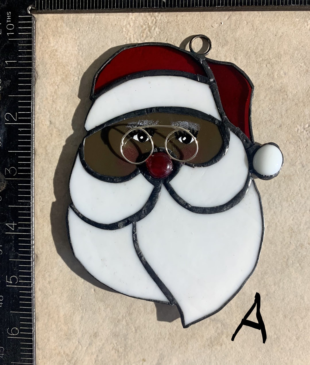 Stained Glass Santa With Glasses - Etsy