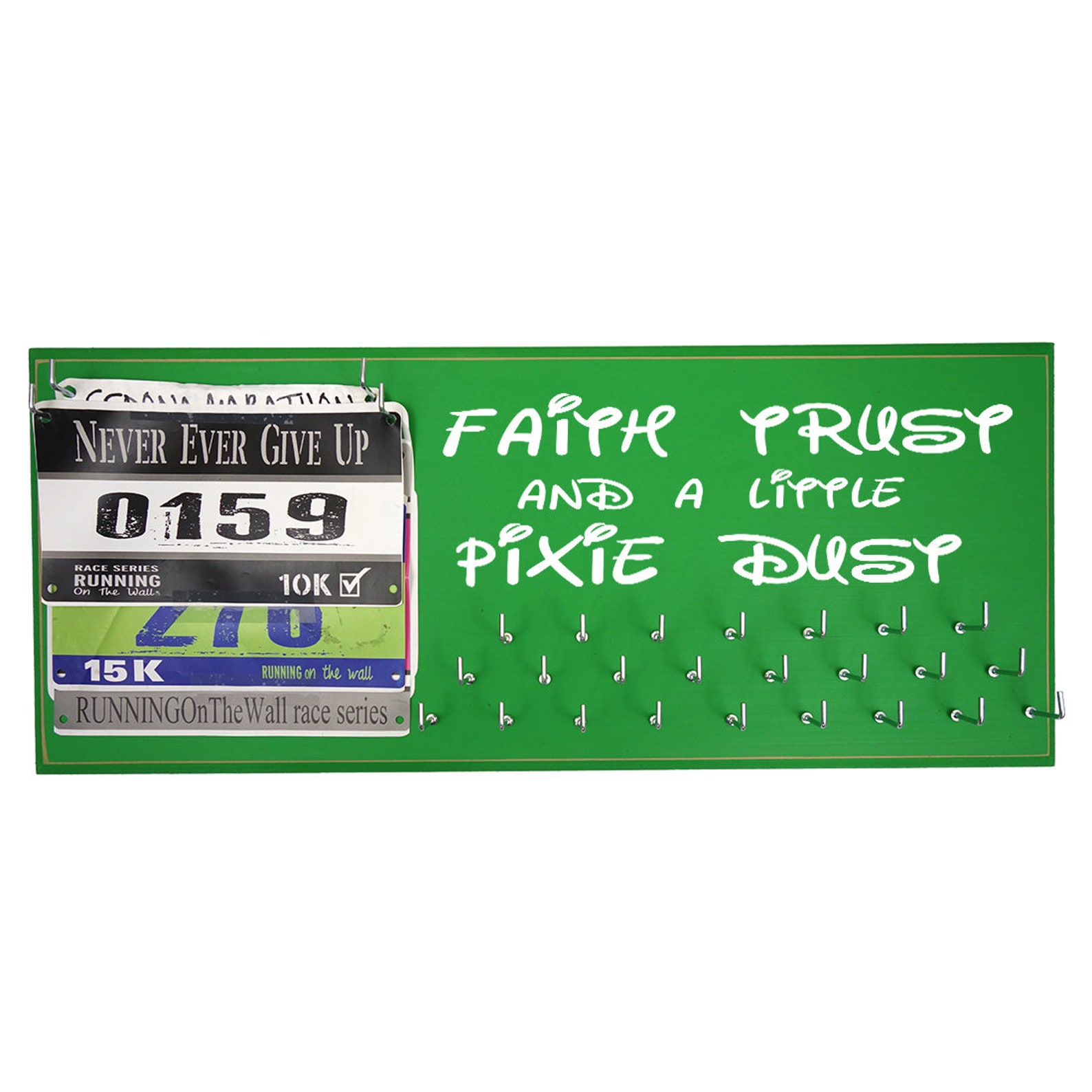 Run Disney Running Medal and Race Bib Holder Faith Trust and - Etsy