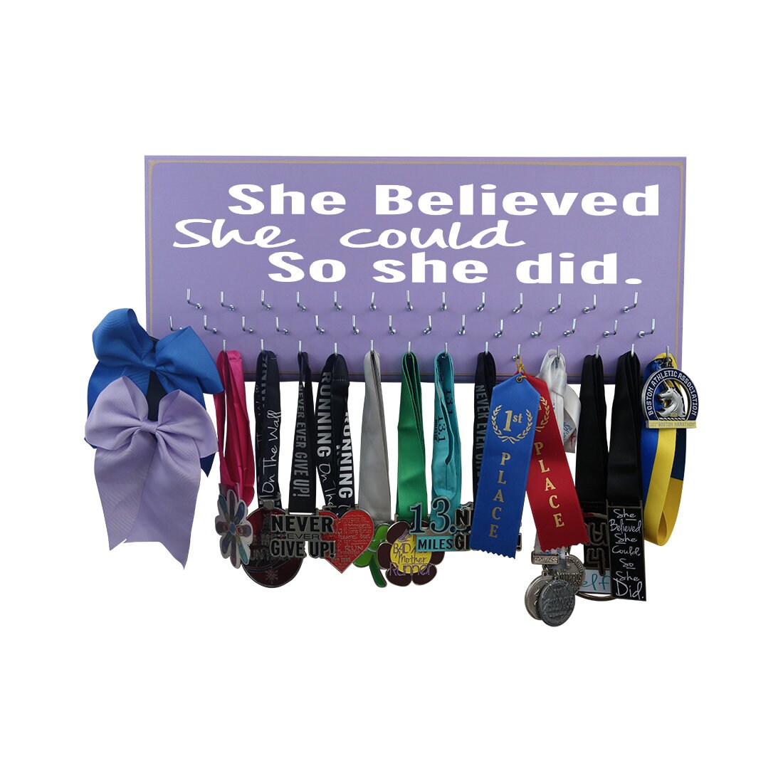 Running Medal Holder With Race Bib Hanger to Display All Your - Etsy