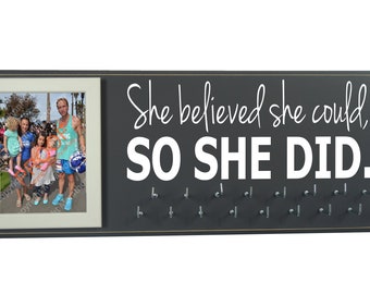 Medal Holder for Runners, Display for Medals, She Believed She Could so ...