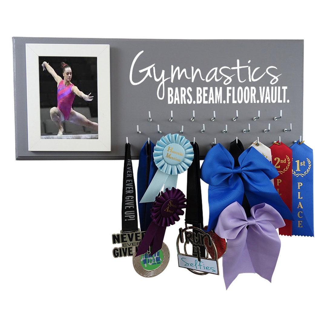 Gymnastics Medal Display Rack Beam, Vault, Bars, Floor Gift for Gymnast ...