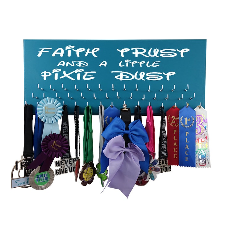 Run Disney Running Medal and Race Bib Holder Faith Trust and - Etsy