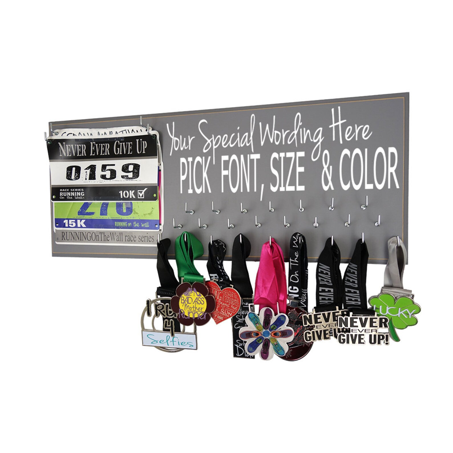 Custom Running Medal Holder Create Your Own Wording Custom - Etsy