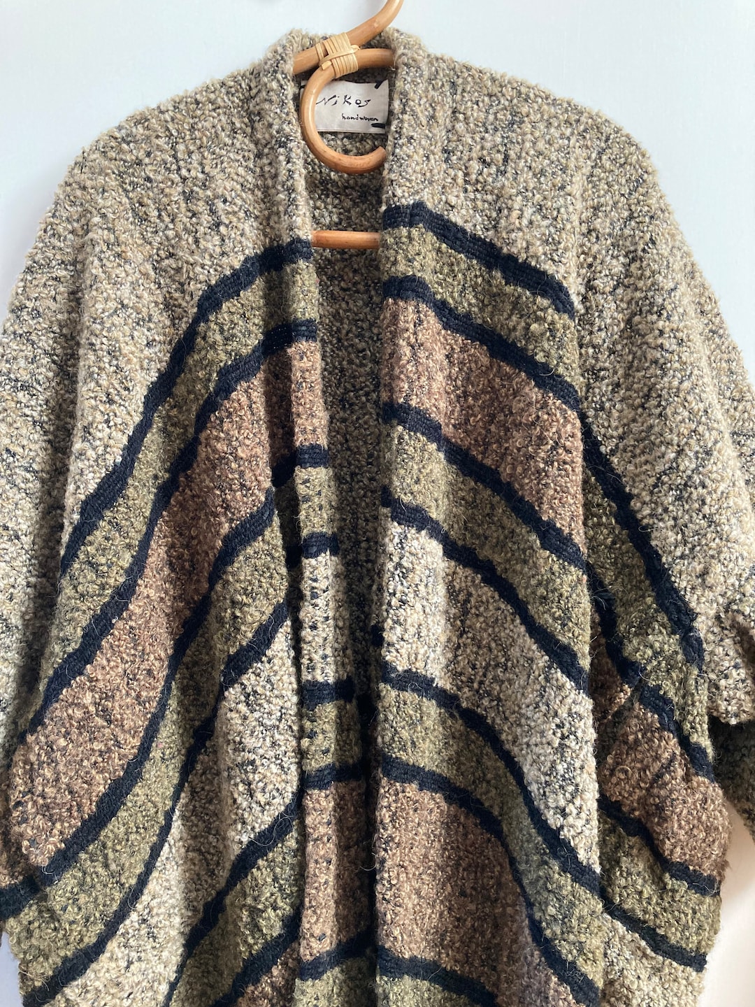 VINTAGE Nikos Handwoven Oversized Long Sweater Coat Jacket - Etsy